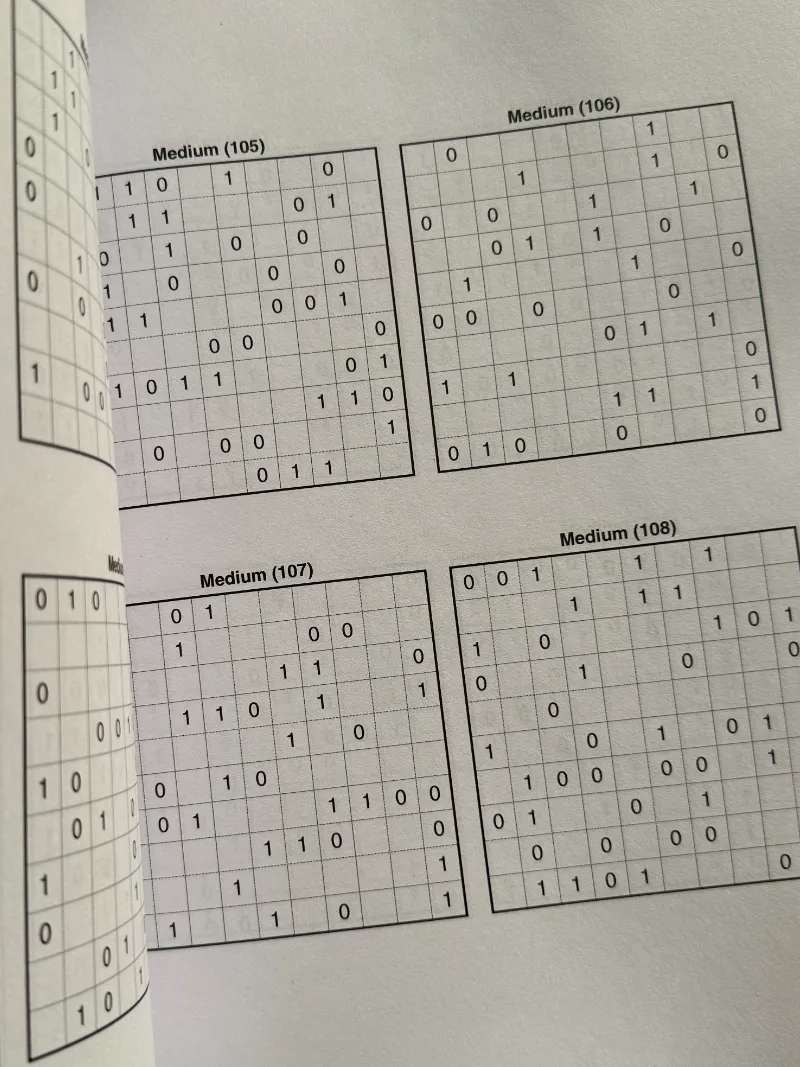 10x10 Binary Puzzle - Free to Print and Play